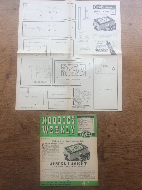 1957 HOBBIES WEEKLY Magazine Fold out Plan Design to make Trick ...