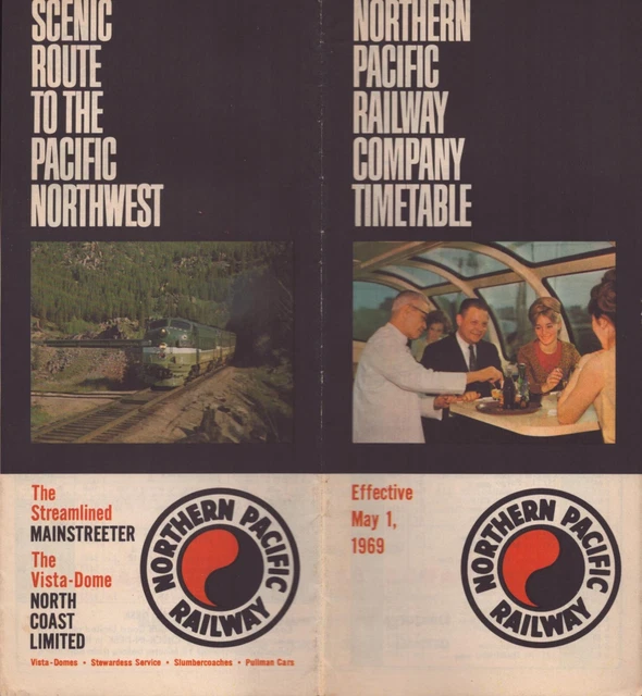 NORTHERN PACIFIC RAILWAY Timetables Brochure - 1969 £10.30 - PicClick UK