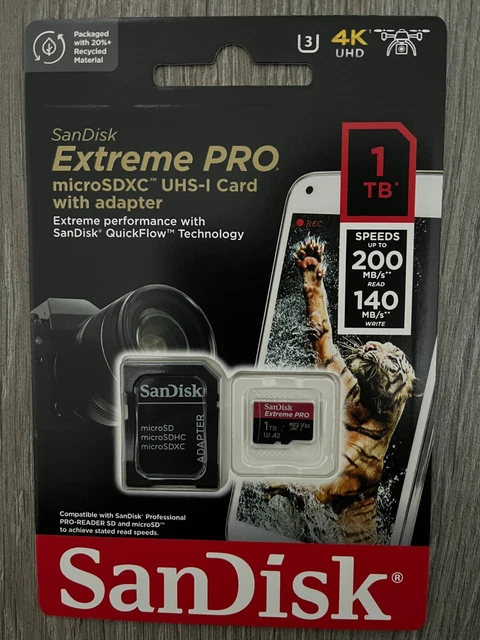 1TB SANDISK EXTREME PRO SSD microSDXC Card, Up to 200 MB/s, UHS-I ...