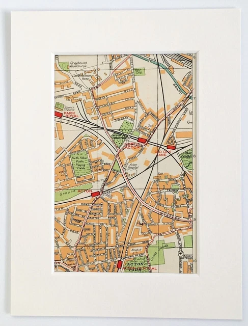 ANTIQUE 1930S LONDON Map - Mounted - NORTH ACTON, PARK ROYAL 33 £9.99 ...