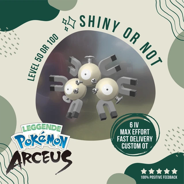 MAGNETON SHINY Legends Pokémon Arceus 6 IV Max Effort Custom OT Level ...