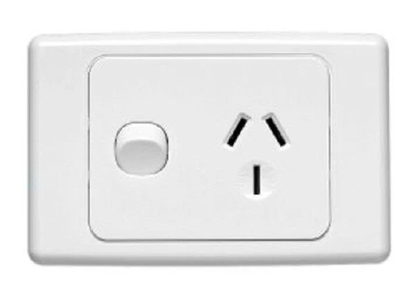 CLIPSAL 2000-SERIES SINGLE SWITCHED SOCKET 1-Pole 20A 250V Horizontal ...