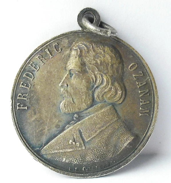 MEDAL TO ANTOINE-FRÉDÉRIC Ozanam Catholic c1920 A J Corbierre 22mm ...