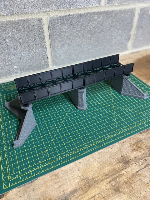 OO GAUGE MODEL Railway Scenery Iron Girder Bridge 3D Printed 1:76 ...