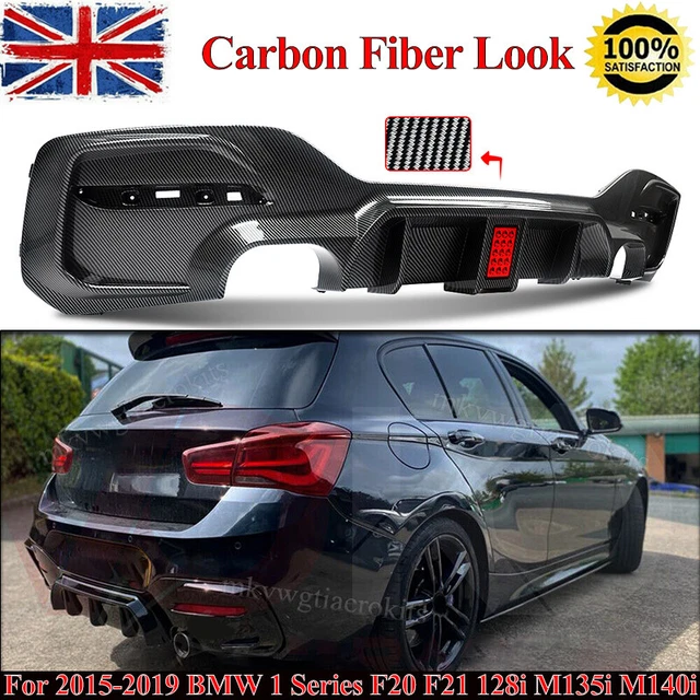 CARBON COLOR REAR Diffuser W/ LED For BMW1 Series F20 F21 M135i M140i ...