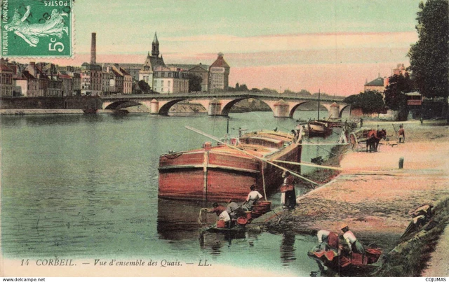 91 - CORBEIL _S24228_ Vue d'ensemble des Quais - Lavandi re EUR 6,00 ...