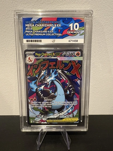 2025 BLACK STAR Promo Mega Charizard X Ex #023 Ace 10 Perfect Subgrades ...