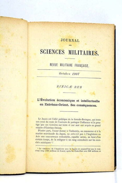 JOURNAL DES SCIENCES militaires Revue militaire française Paris 1907 ...