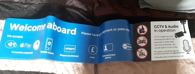 STAGECOACH INTERNAL BUS Poster Welcome Aboard £4.88 - PicClick UK