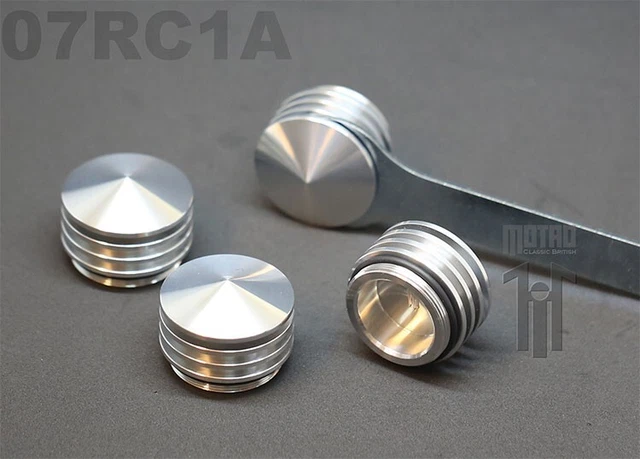 TRIUMPH FINNED ROCKER Box Caps, Bonneville Tiger Triton 38'~62' Billet ...