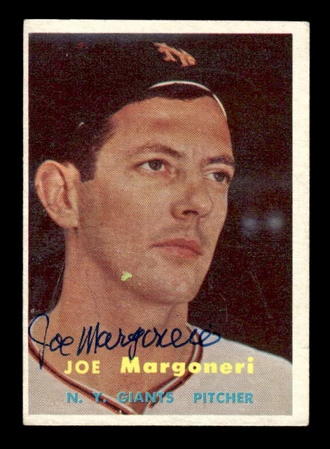 JOE MARGONERI SIGNÉ 1957 Topps Baseball #191 New York Géants Sur Carte ...