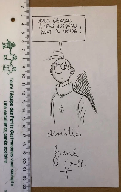 SUPERBE DÉDICACE FRANK LE GALL THEODORE POUSSIN sur page garde découpée ...