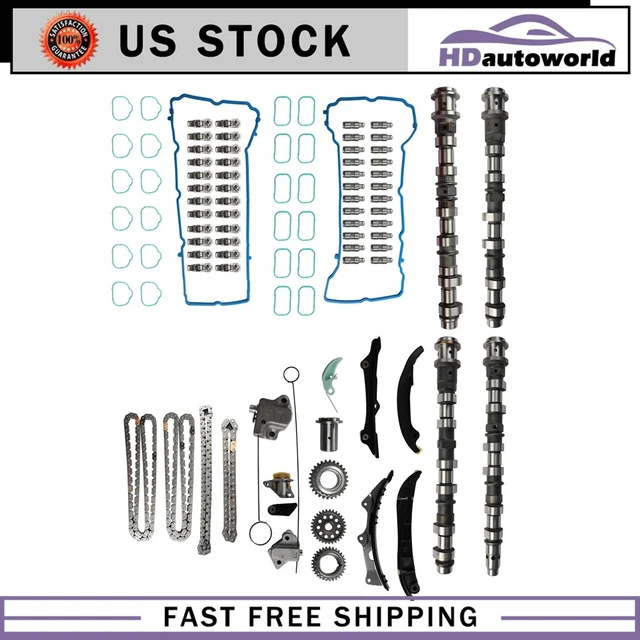 L+R CAMSHAFT ROCKER Arms Lifters Timing Chain Kit 11-16 For Chrysler ...