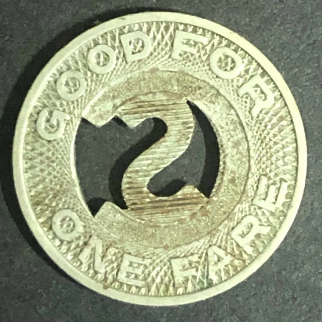 C1940-50'S 16MM COLO. Springs Bus Co. G/F One Fare Transit Token ...