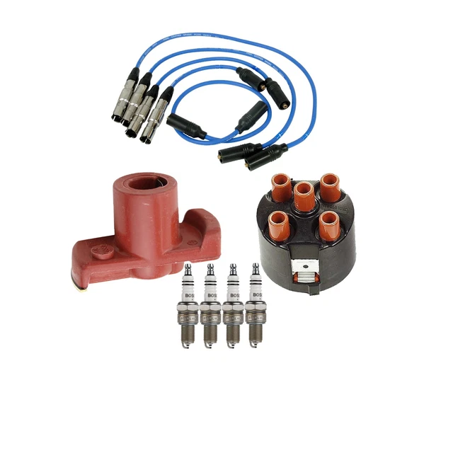 BOSCH DISTRIBUTOR CAP Rotor 4 Spark Plug NGK Wire Kit for Cabriolet ...