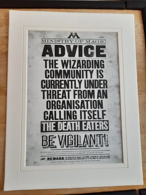 HARRY POTTER SIGN - Ministry of Magic - Advice Be Vigilant - 40x30cm £5 ...