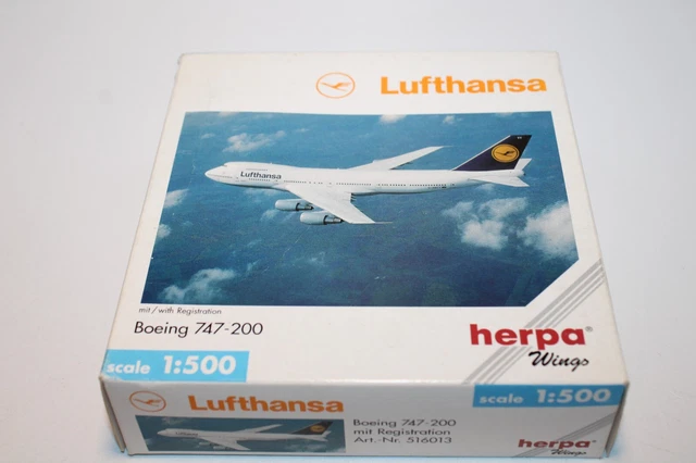 HERPA WINGS 1:500: 516006 Boeing 747-200F Lufthansa Cargo, falsche Box EUR 19,00 - PicClick DE