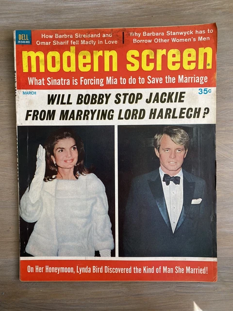 MODERN SCREEN MARCH 1968 Jackie Kennedy Lynda Bird Barbra Streisand £10 ...
