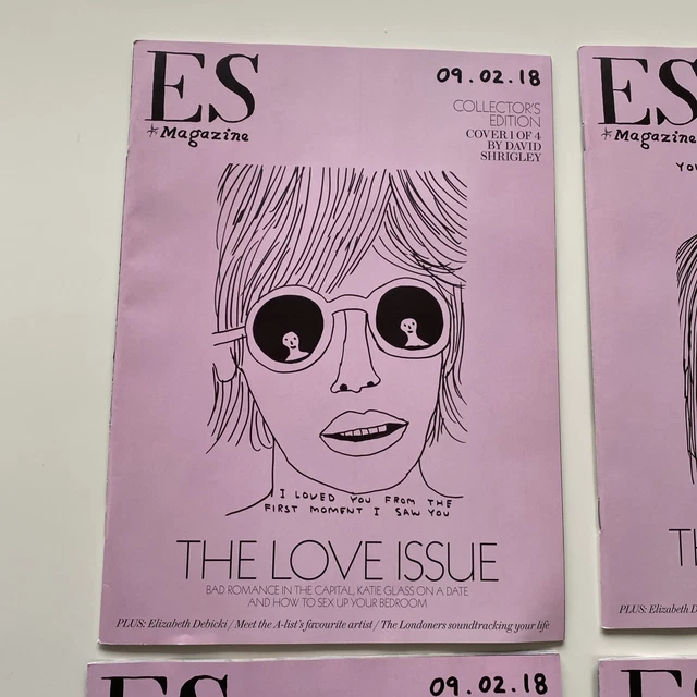 DAVID SHRIGLEY COVERS : ES MAGAZINE The Love Issue-Set of 4-Collector’s ...