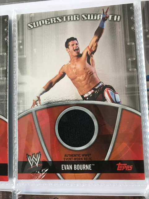 WWE TOPPS 2010 superstar swatch authentic event worn relic evan bourne ...