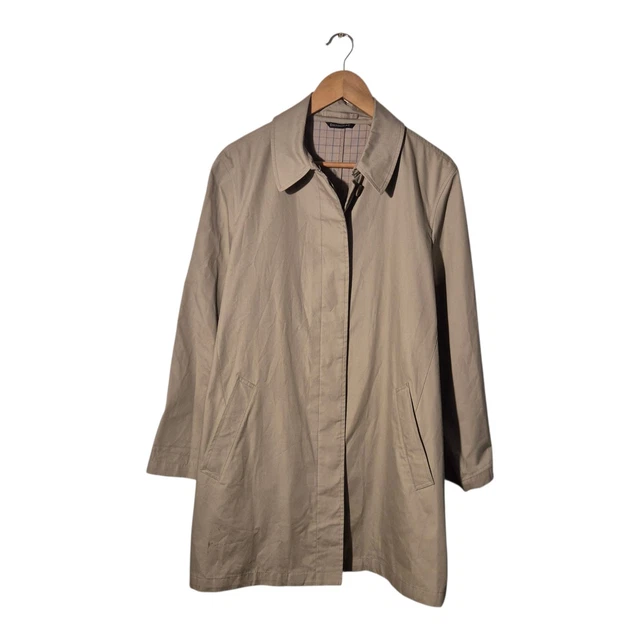 DANNIMAC BEIGE TRENCH Coat Mac Vintage Size L Large Raincoat Button-up ...
