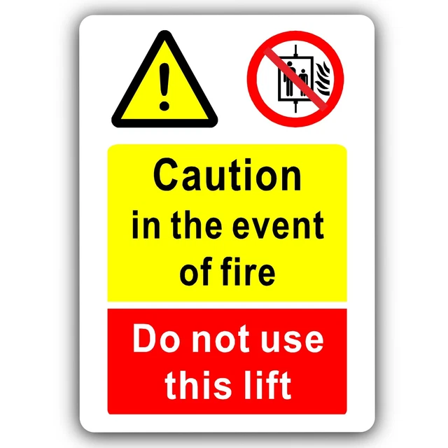 METAL CAUTION DO Not Use This Lift Sign Door Aluminium Notice Fire ...