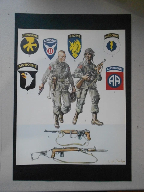 VINTAGE MILITARY PRINT-ARMS And Uniforms- Us Airborne-Ww2 £2.99 ...