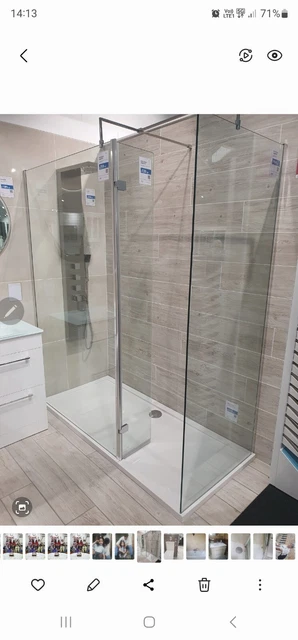 WALK IN SHOWER Screen with Flipper Panel, Premium Quality, 10mm Glass £ ...