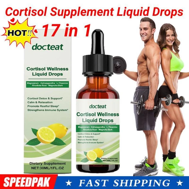 CORTISOL SUPPLEMENT LIQUID Drops17-In-1Cortisol Detox W. Magnesium ...