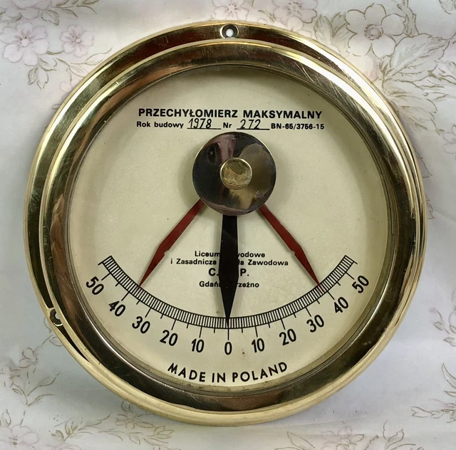 VINTAGE SHIPS CLINOMETER, Inclinometer, Maritime Tiltmeter Maximum ...