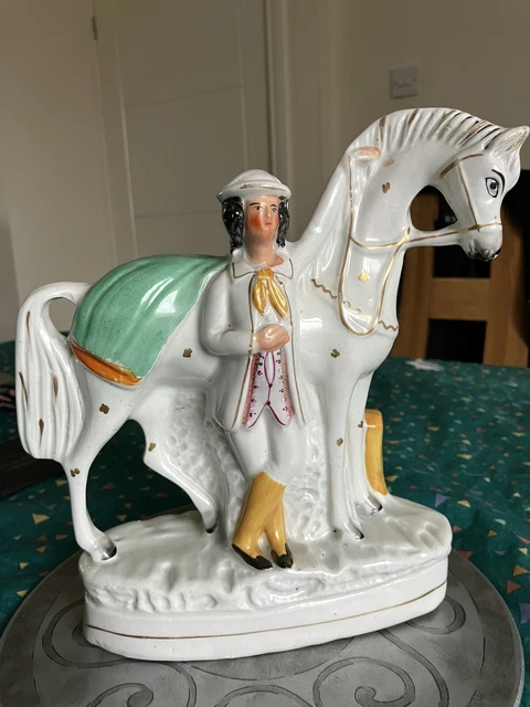 ANTIQUE STAFFORDSHIRE POTTERY horse figure. John Solomon Rarey ...