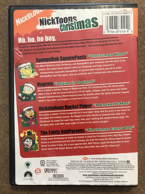 NICKTOONS: CHRISTMAS (DVD 2003) SpongeBob Rugrats Fairly Odd Parents $3 ...