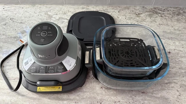 NINJA CRISPI 4-IN-1 Portable Glass Air Fryer Cooking System, 4QT & 6 ...