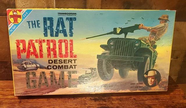 1966 &THE RAT PATROL" Christopher George Orig. TRANSOGRAM BOARD GAME In ...