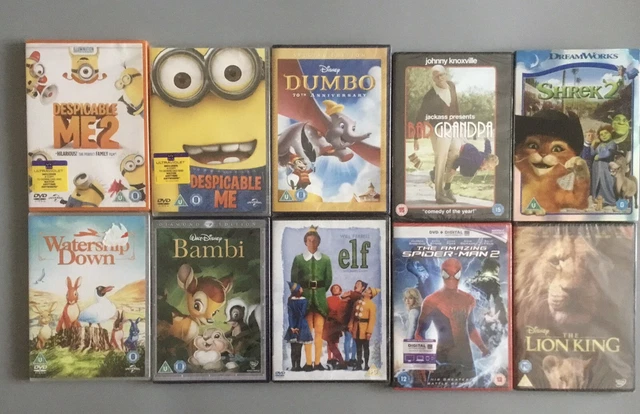 CHILDREN’S DVD BUNDLE 10 Films Disney,despicable Me Spider Man Elf ...