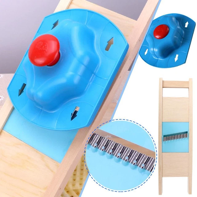 WOODEN POTATO GRID Slicer Vegetable Grater Net Chopper Cutter Wave ...