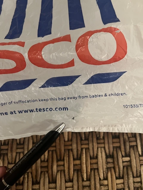 VINTAGE TESCO PLASTIC Carrier Bag 2002 cystic fibrosis Charity £2.75 ...