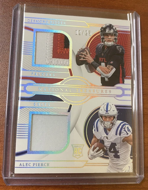 2022 NATIONAL TREASURES Desmond Ridder Alec Pierce Silver Patch RC 02/ ...