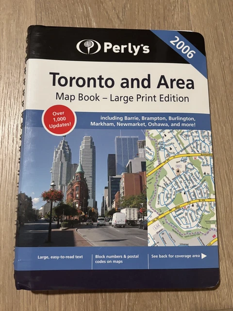 2006 PERLY TORONTO Area Large Print map book street atlas guide Ontario ...
