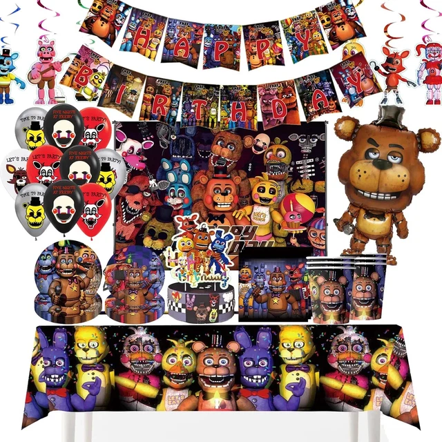 FIVE NIGHTS AT Freddy's FNAF Plate Banner Balloons Birthday Party ...