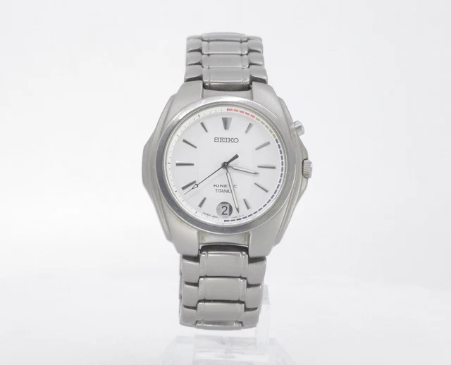 VINTAGE SEIKO KINETIC TITANIUM 5M42-0G10 MENS Watch JAPAN £66.77 ...