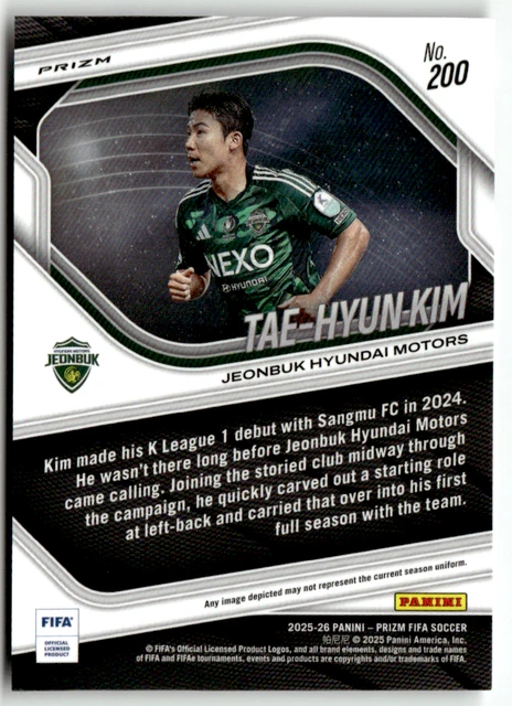 PANINI PRIZM FIFA 2025-26 Tarjeta No. 200 Tae-Hyun Kim Laser Prizm EUR ...