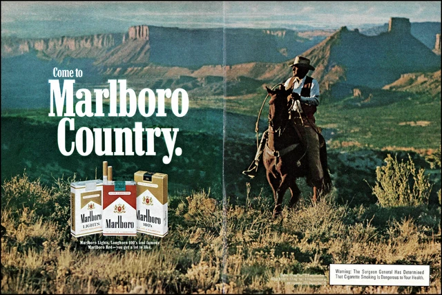 1981 COWBOY HORSEBACK Marlboro man cigarettes rope vintage photo print ...