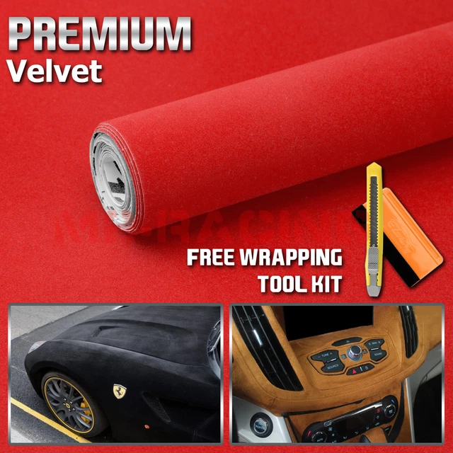 12&X53& RED VELVET Suede Texture Vinyl Wrap Decal Sticker Self Adhesive ...