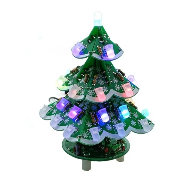 3D CHRISTMAS TREE Craft Kit Flowing LED Lights Holiday Decoration ...