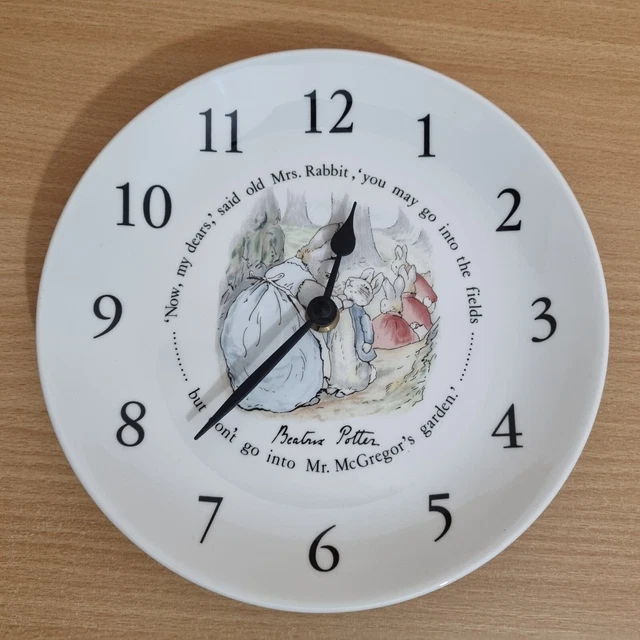 PETER RABBIT NURSERY Wall Clock Plate by Wedgwood Beatrix Potter ...