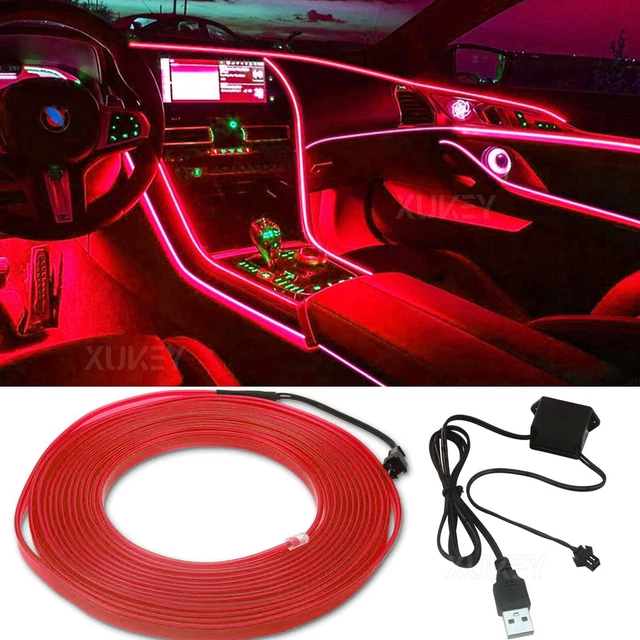 5M INTERIOR CAR LED Strip Lights Wire USB RED Neon Glow Light Ambient Lighting £7.99 - PicClick UK