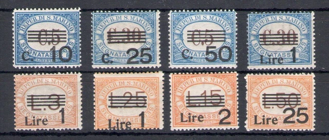 1936-39 SAN MARINO, Tax Marker No. 47-53, Complete Set 7 Values, MNH ...