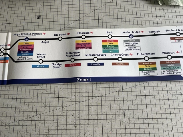 LONDON UNDERGROUND ORIGINAL Tube Carriage Interior Route Map £12.54 ...