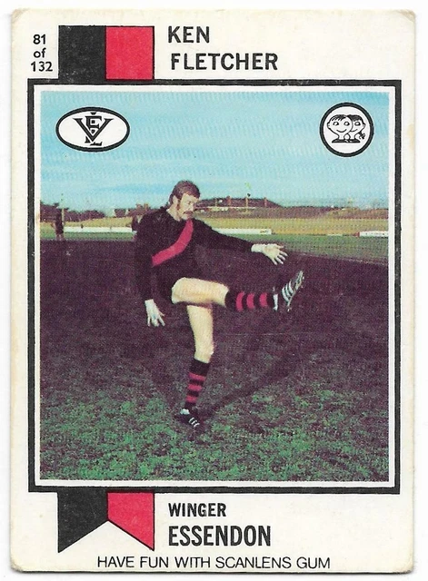 1974 SCANLENS (81) Ken FLETCHER Essendon # EUR 7,36 - PicClick FR